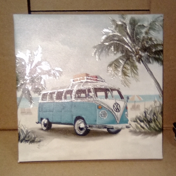 Wall Decor | Vintage Vw Blue Van Canvas Wall Art | Poshmark